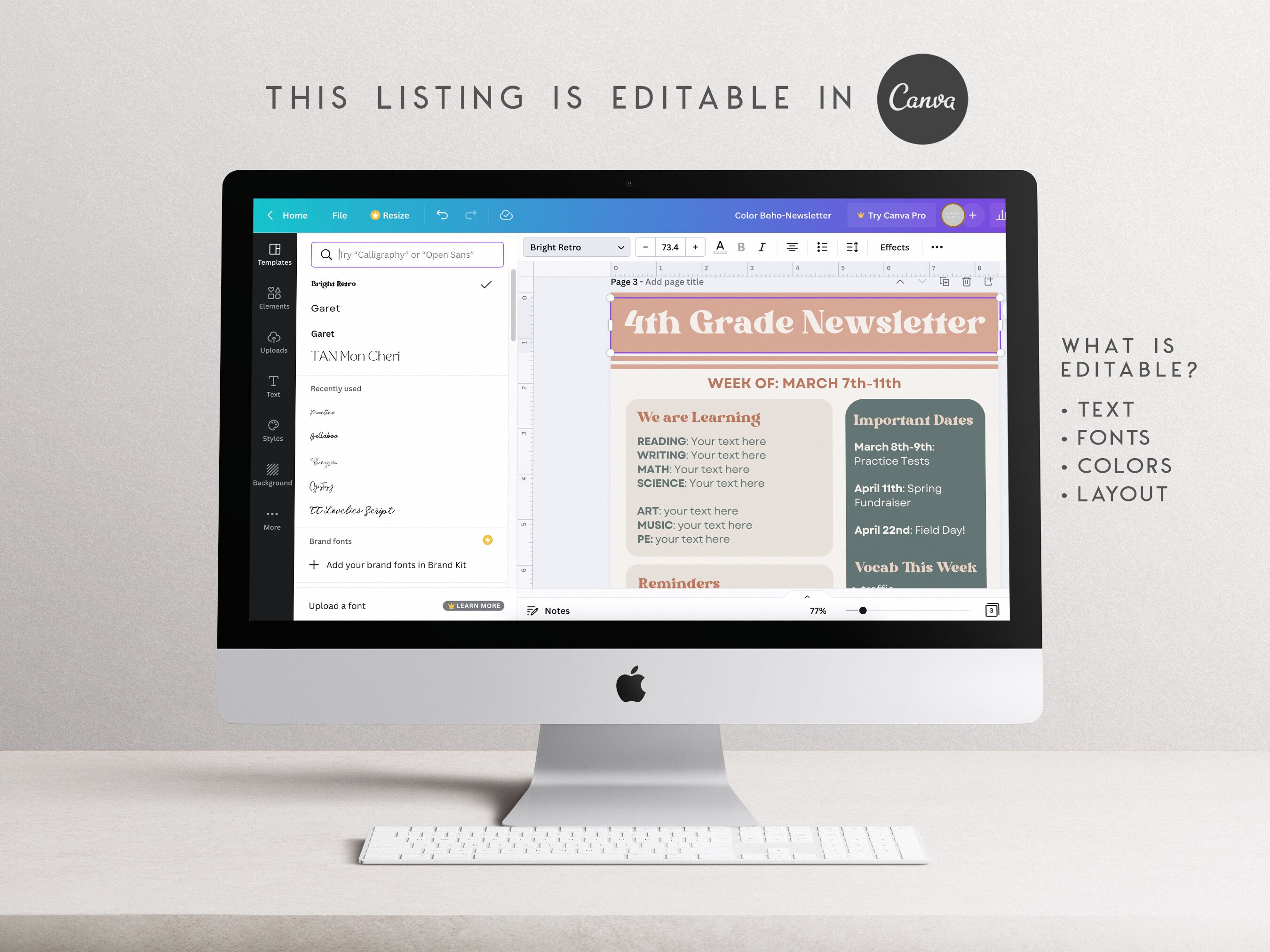 Classroom Newsletter Editable Templates Back to School - Etsy