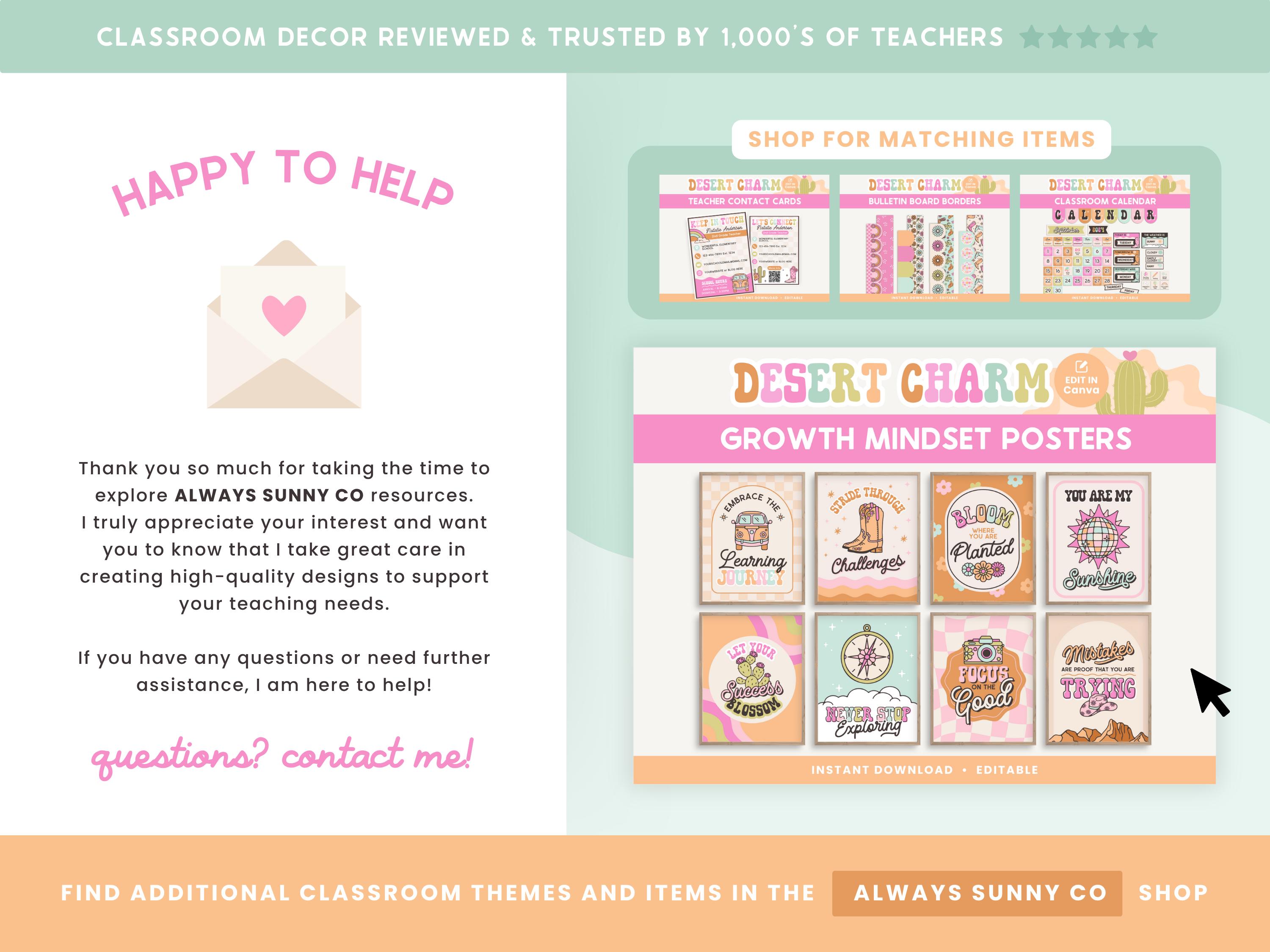 Classroom Binder Covers and Spines, Editable Bright Desert Teacher ...