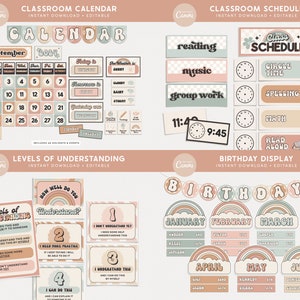 Editable Classroom Retro Pastel Complete Collection Printable Bundle ...