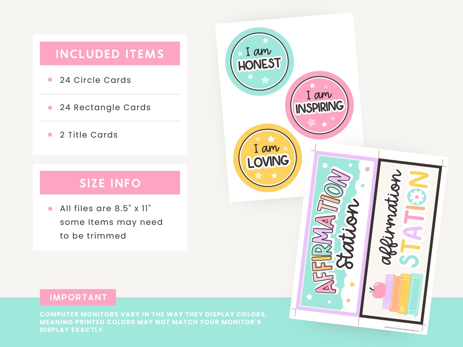 Classroom Affirmation Station Display, Bright Pastel Classroom Decor ...