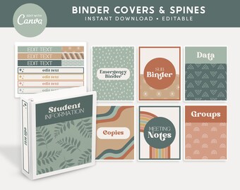 Leopard Binder Covers and Spines L Editable - Etsy