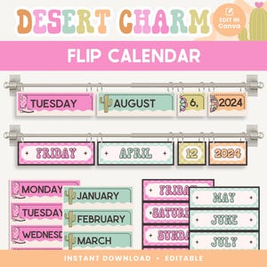 Classroom Flip Calendar Display, Bright Desert Classroom Decor ...