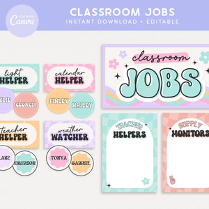 Editable Retro Classroom Decor, Pastel Groovy Printable Teacher Bundle ...
