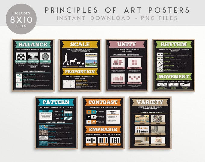 Principles of Art Classroom Printable Posters Art Classroom - Etsy
