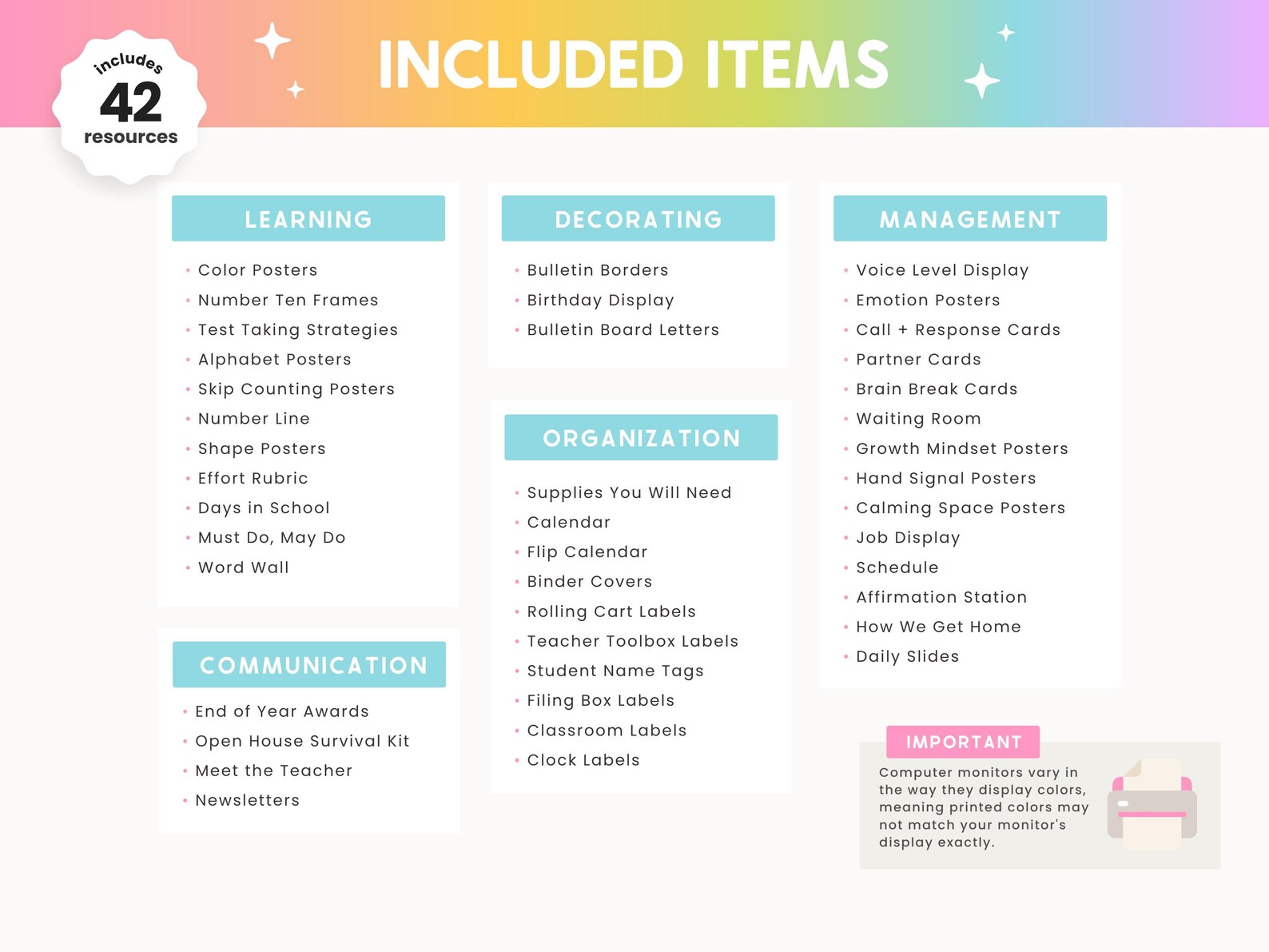 Editable Classroom Kinder Brights Printable Bundle, Canva Classroom ...