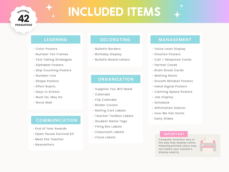 Editable Classroom Kinder Brights Printable Bundle, Canva Classroom ...