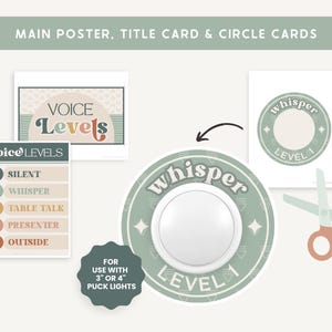 Voice Level Chart Classroom Printable Display, Editable in Canva, Boho ...