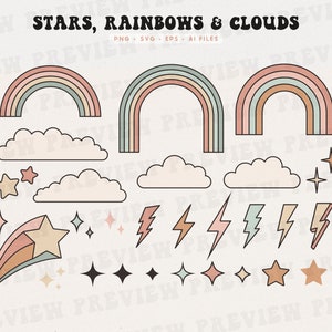 Groovy Retro Clip Art SVGS, Pngs, EPS, AI Files, Mellow Vibes Flower ...