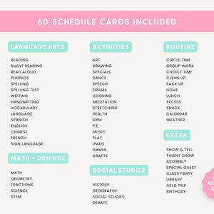 Classroom Visual Schedule, Editable Canva Template, Bright Pastel ...