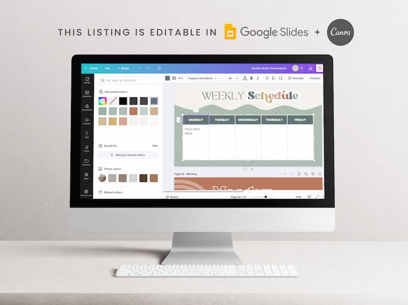 Boho Classroom Google Slides and Canva Editable Presentation Templates ...