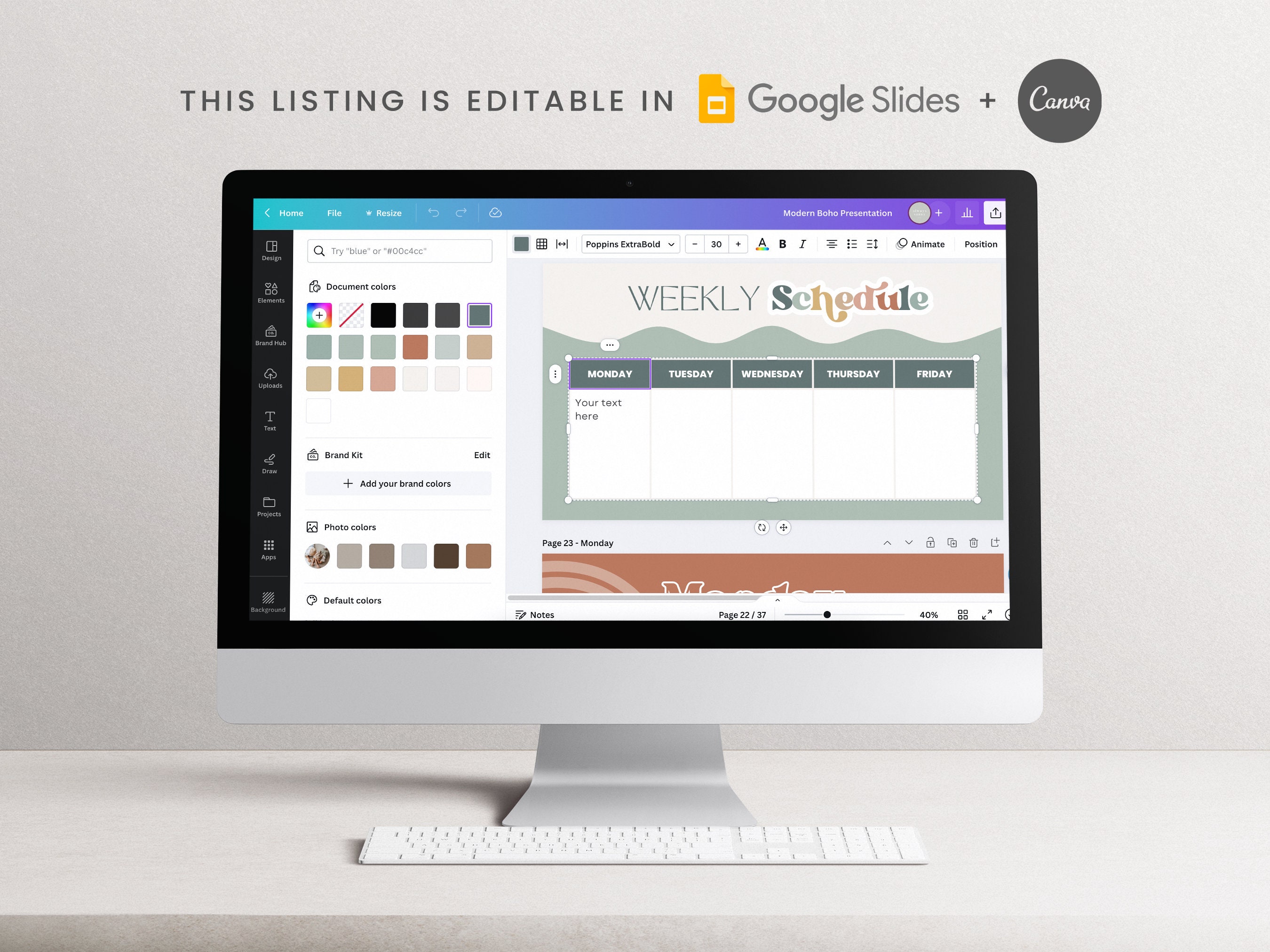 Boho Classroom Google Slides and Canva Editable Presentation Templates ...