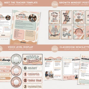 Editable Classroom Retro Pastel Complete Collection Printable Bundle ...