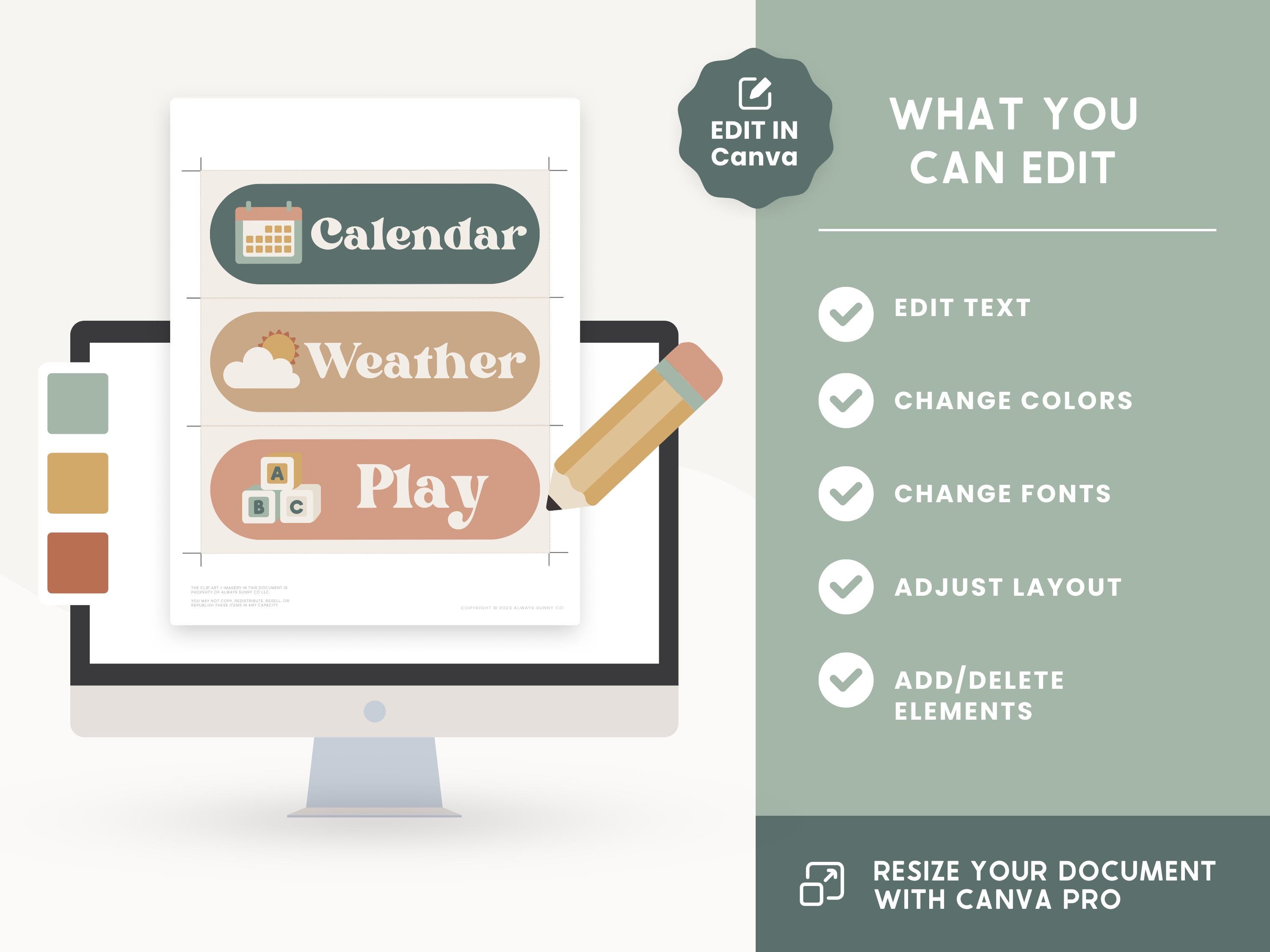 Classroom Schedule, Editable Modern Boho Canva Template, Classroom ...