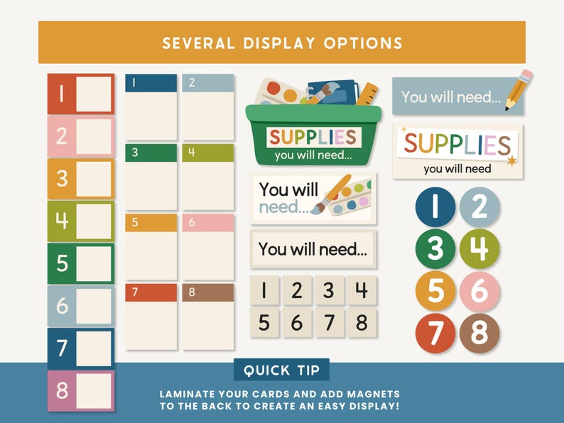 Editable Classroom Supply Cards | Supplies You Will Need Display ...