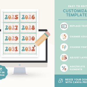 Classroom Flip Calendar Display, Groovy Retro Classroom Decor, Editable ...