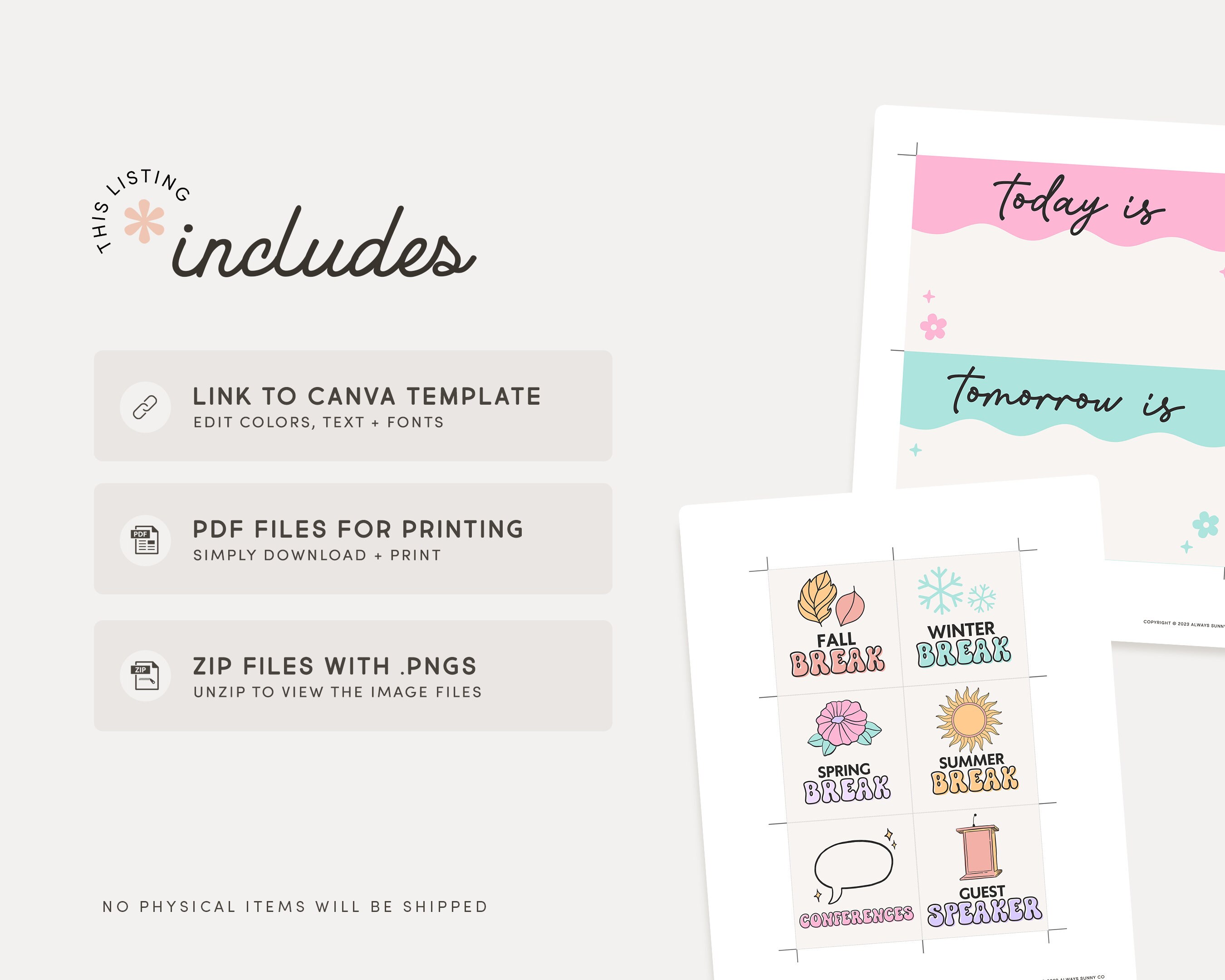 Classroom Calendar Display and Weather Station, Printable Retro Pastel ...