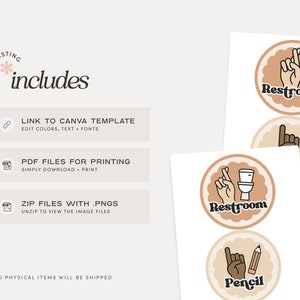 Classroom Hand Signals Poster Display, Editable in Canva, Pastel Retro ...