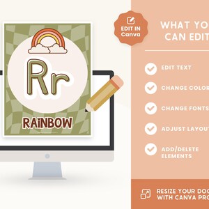 Alphabet Classroom Editable Posters, Groovy Cursive Letter Templates ...