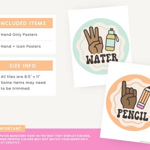 Classroom Hand Signals Poster Display, Editable in Canva, Bright Desert ...
