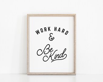 Be Kind Work Hard | Etsy