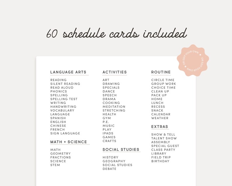 Classroom Schedule, Editable Classroom Printables, School Timetable ...