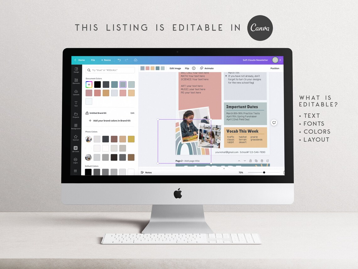 Classroom Newsletter Editable Templates Back to School - Etsy