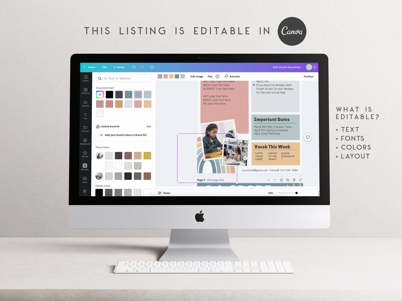 Classroom Newsletter Editable Templates Back to School - Etsy