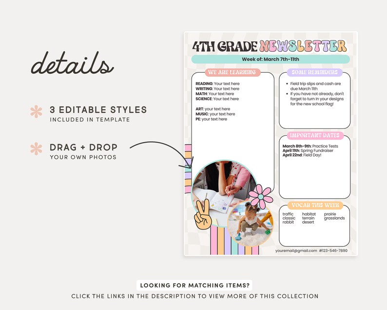 Classroom Newsletter Editable Templates, Pastel Back to School ...