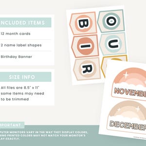 Classroom Birthday Printable Display, Editable in Canva, Cute Pastel ...