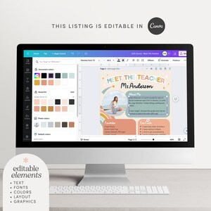 Meet the Teacher Classroom Printable Template, Back to School Groovy ...