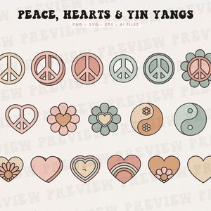 Groovy Retro Clip Art SVGS, Pngs, EPS, AI Files, Mellow Vibes Flower ...