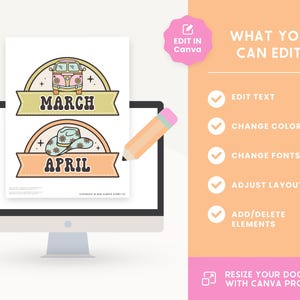 Classroom Birthday Printable Display, Editable in Canva, Bright Desert ...