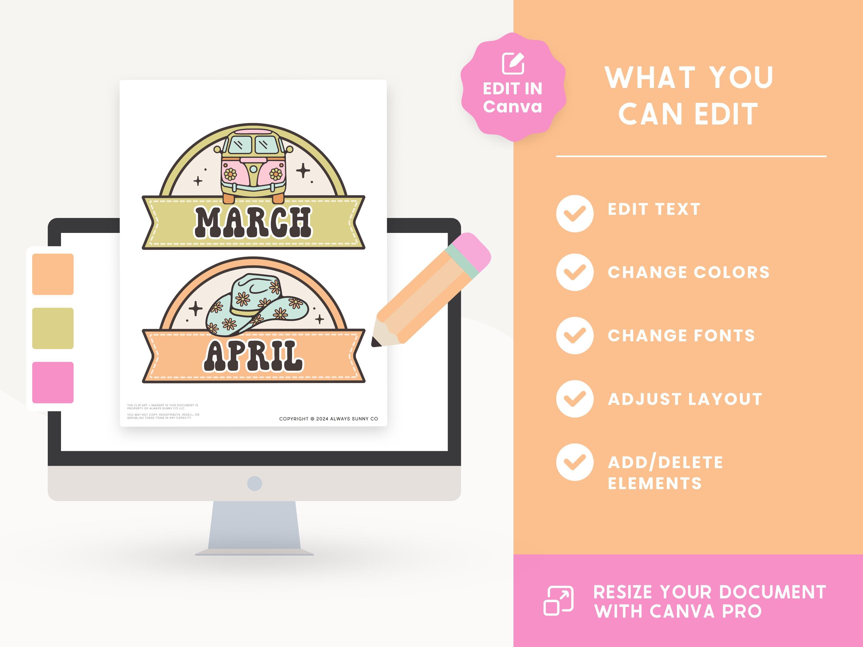 Classroom Birthday Printable Display, Editable in Canva, Bright Desert ...