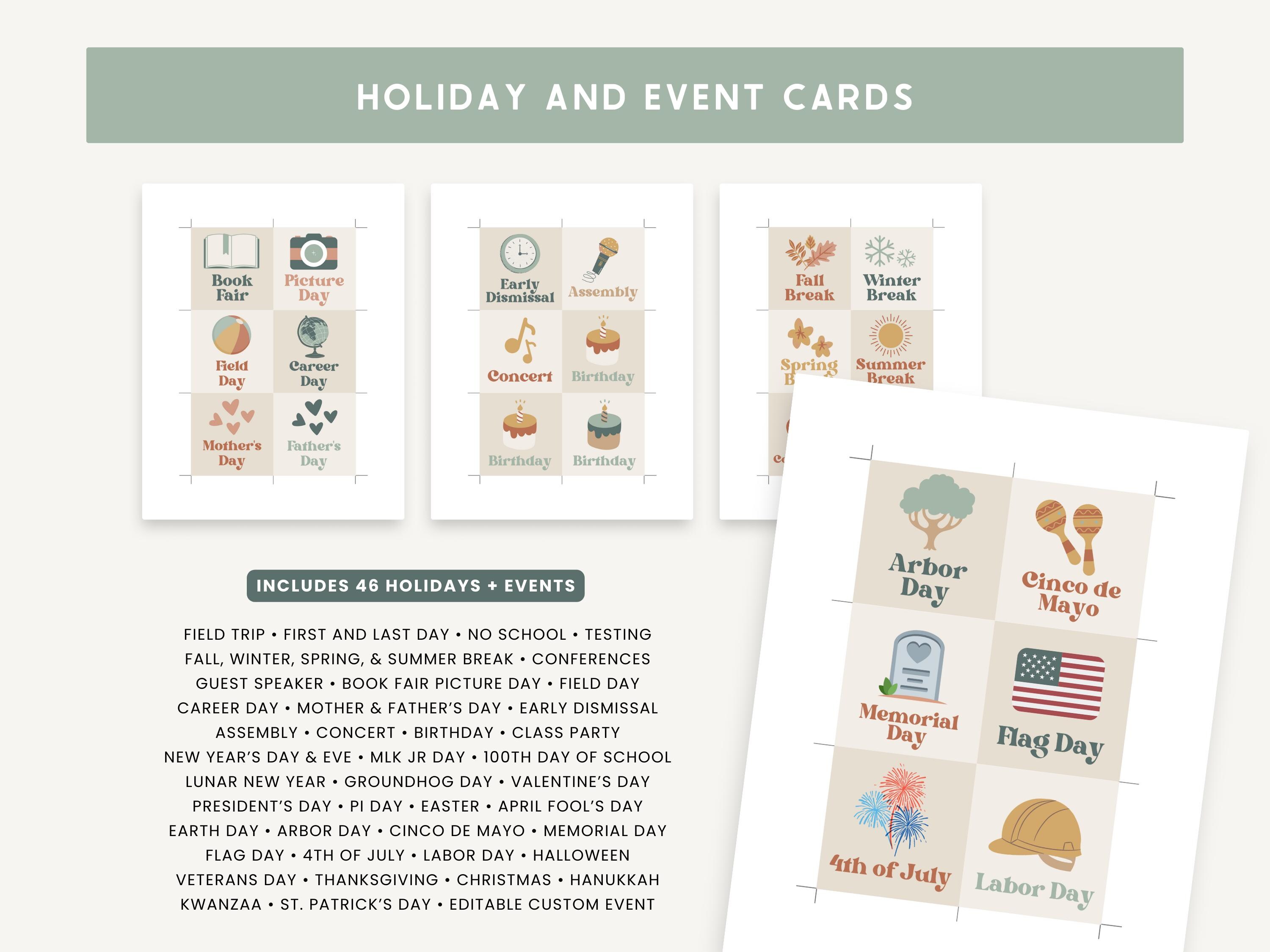 Classroom Calendar Display and Weather Station, Printable Modern Boho ...