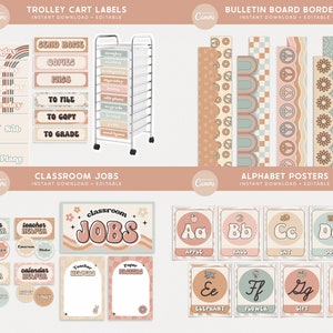 Editable Classroom Retro Pastel Complete Collection Printable Bundle ...