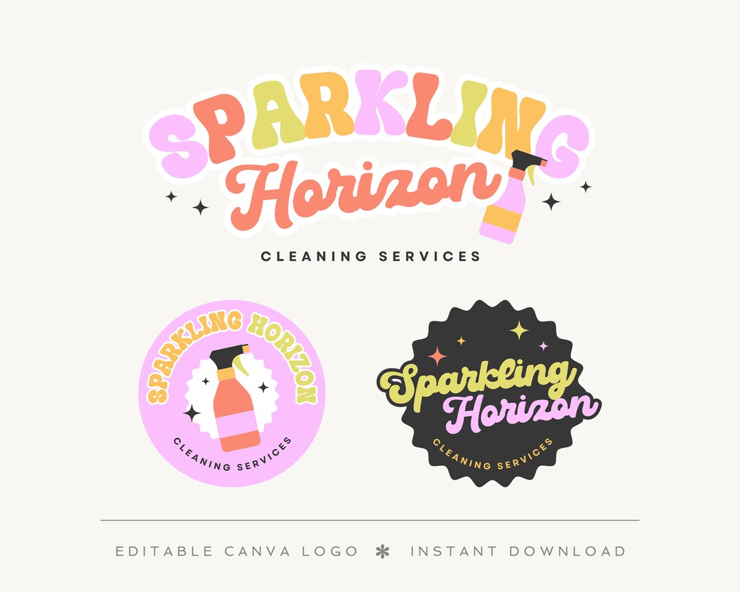 Editable Cleaning Logo Template, DIY Canva Cleaning Service Branding ...