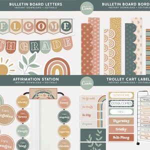 Editable Classroom Modern Boho Complete Collection Printable Bundle ...