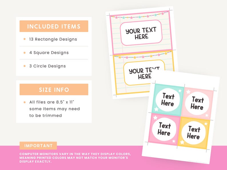 Classroom Labels Editable Templates, Bright Desert Classroom ...