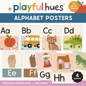Editable Alphabet Posters | Classroom Alphabet Decor | ASL + Color ...