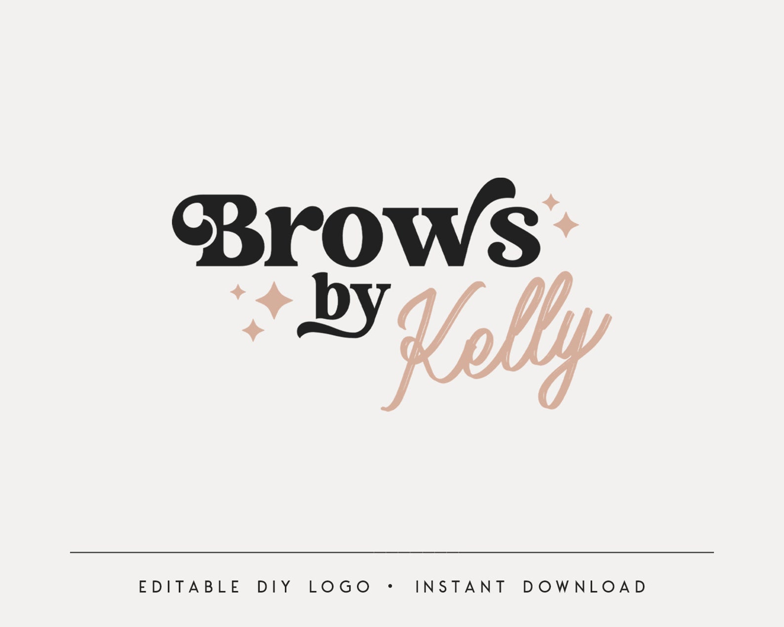 Editable Logo Design DIY Brows Logo Eyebrow Logo - Etsy
