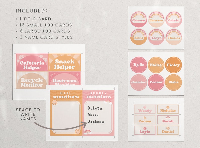 Editable Classroom Job Display, Groovy Retro Cute Classroom Decor ...