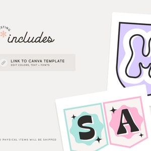 Classroom Bulletin Board Letters, Editable in Canva, Groovy Pastel ...