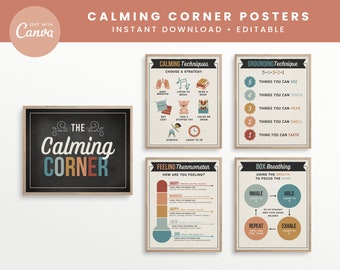 Calming Corner Editable Classroom Printables Calm Down - Etsy
