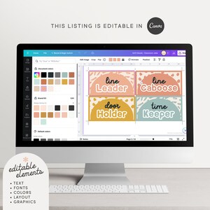 Editable Classroom Job Display, Modern Cute Classroom Decor, Canva ...