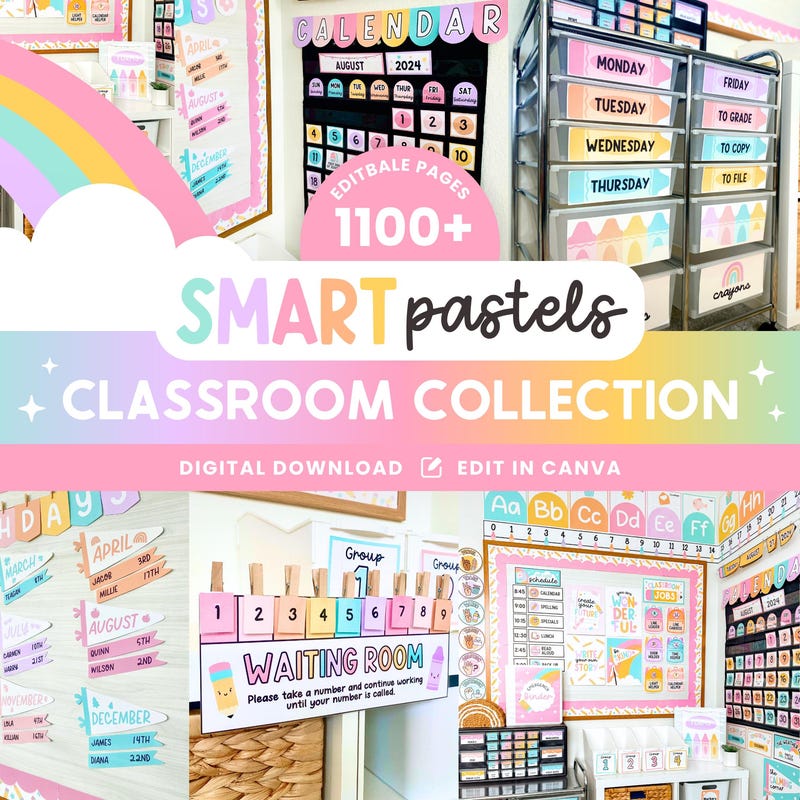Pastel Display Classroom - Etsy Australia