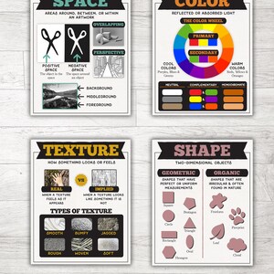 Elements of Art Classroom Printable Posters, Art Classroom (line, Shape ...