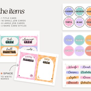 Classroom Job Display Editable Canva Templates Groovy Pastel - Etsy