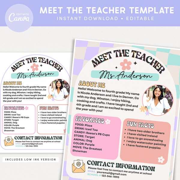 Meet the Teacher Template - Etsy