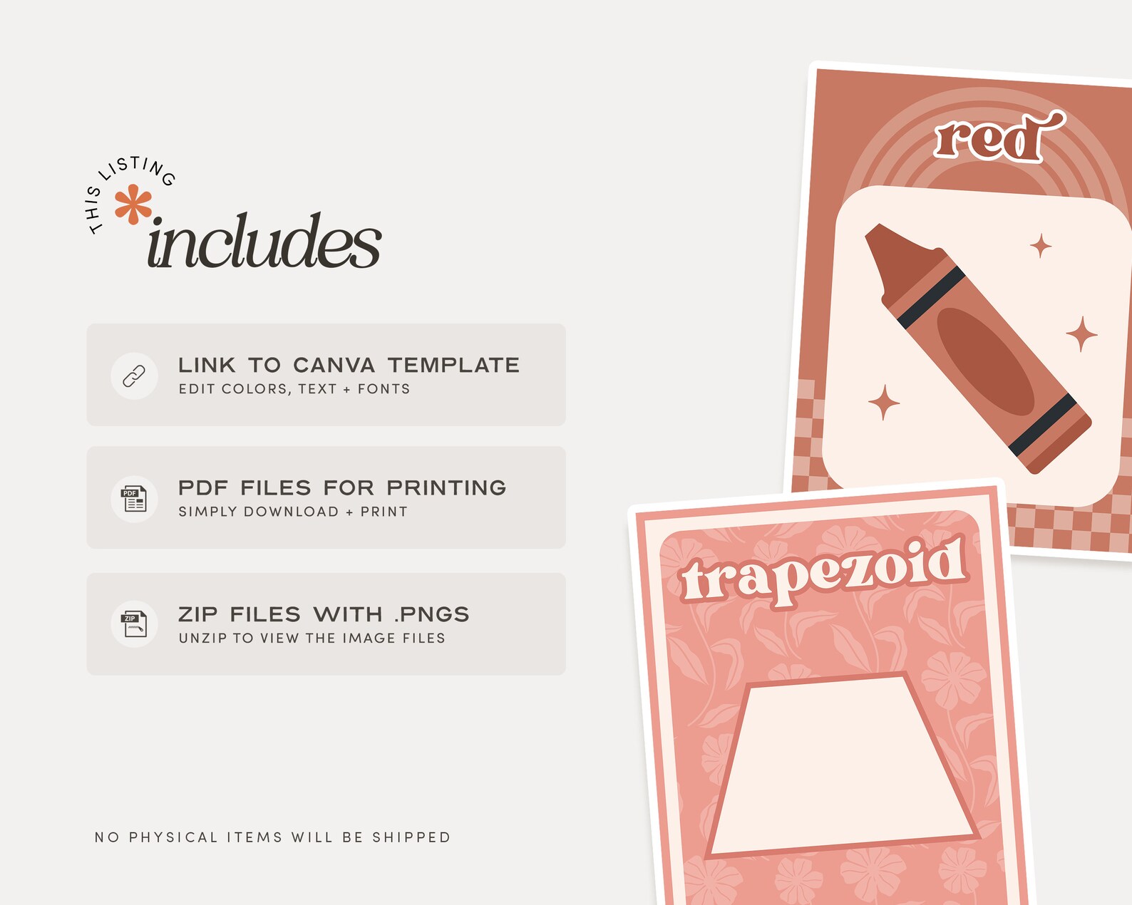 Classroom Shapes and Colors Printable Display, Editable in Canva, Pink ...