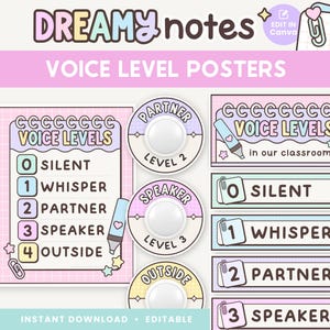 Voice Level Chart Classroom Printable Display, Editable in Canva ...
